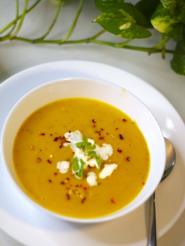 Creamy Pumpkin Soup Recipe - flavours of my kitchen